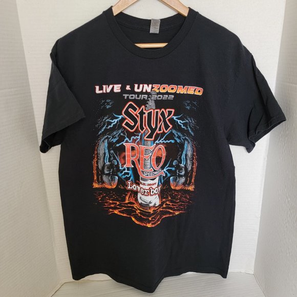 Gildan | Shirts | Live Unzoomed Tour 222 Styx Reo Speedwagon Loverboy ...